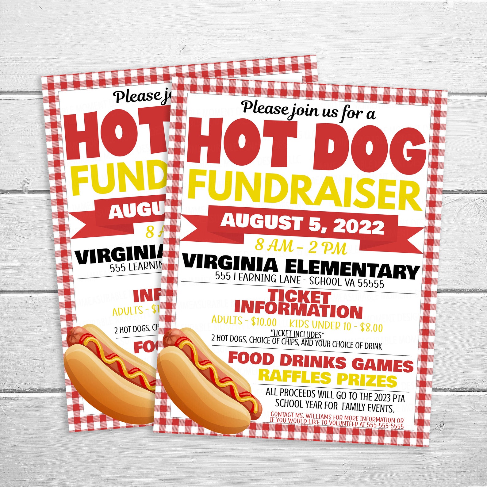 Hot Dog Fundraiser Flyer, Editable Printable, Cookout Fundraising ...