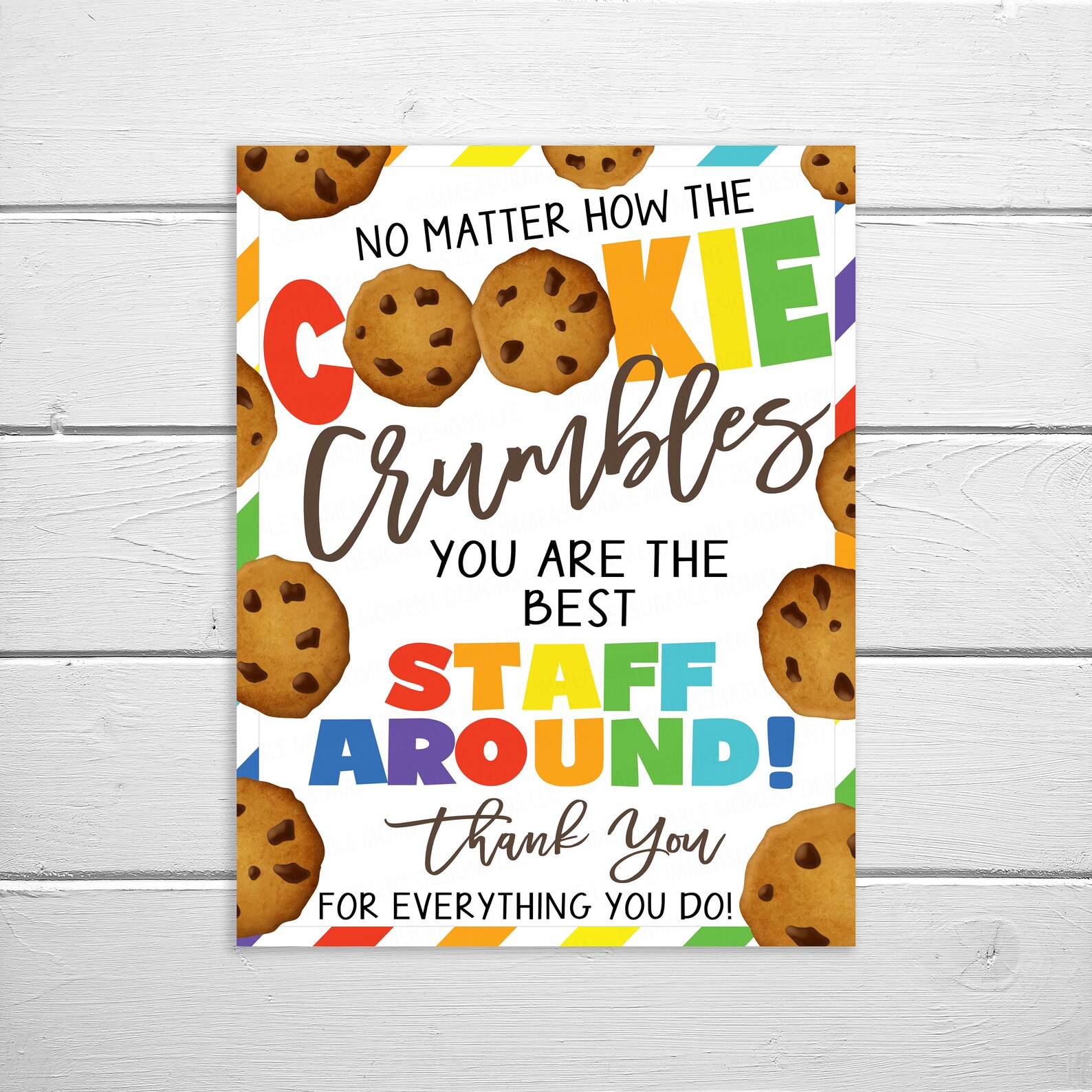 Cookie Sign Appreciation Printable No Matter How the Cookie - Etsy