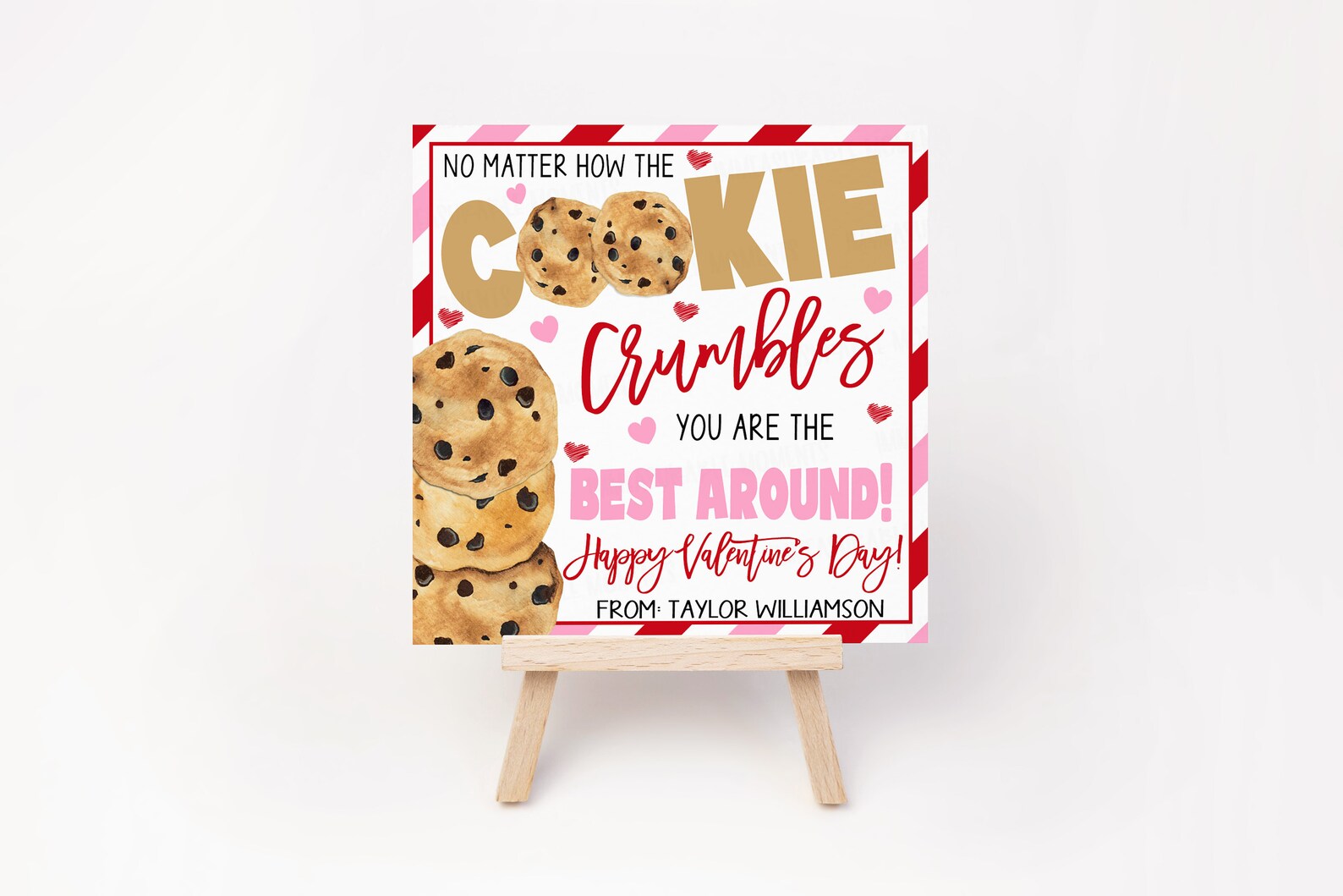 Valentine Cookie Gift Tags, Editable Appreciation Cookie Crumbles ...