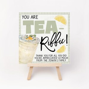 Iced Tea Gift Tag, Editable You Are Tea-riffic, Iced Tea Appreciation ...