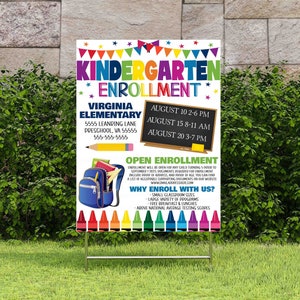 Kindergarten Enrollment Registration Flyer, Editable Printable Open ...
