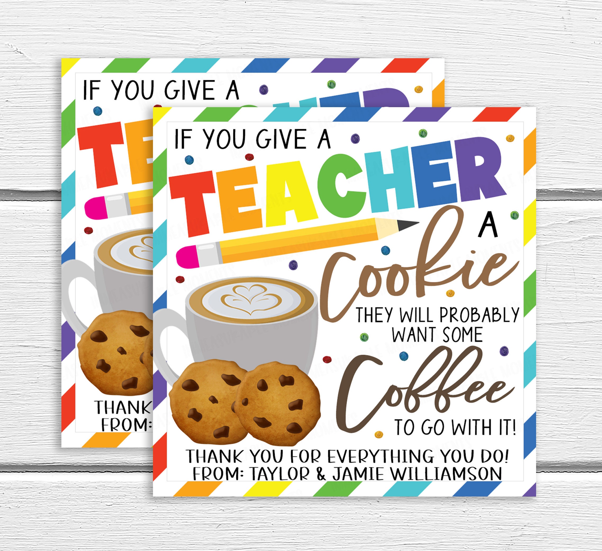 Teacher Appreciation Gift Tag If You Give A Teacher Cookie - Etsy