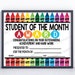 Student of the Month Award Certificate, Student Recognition Award ...