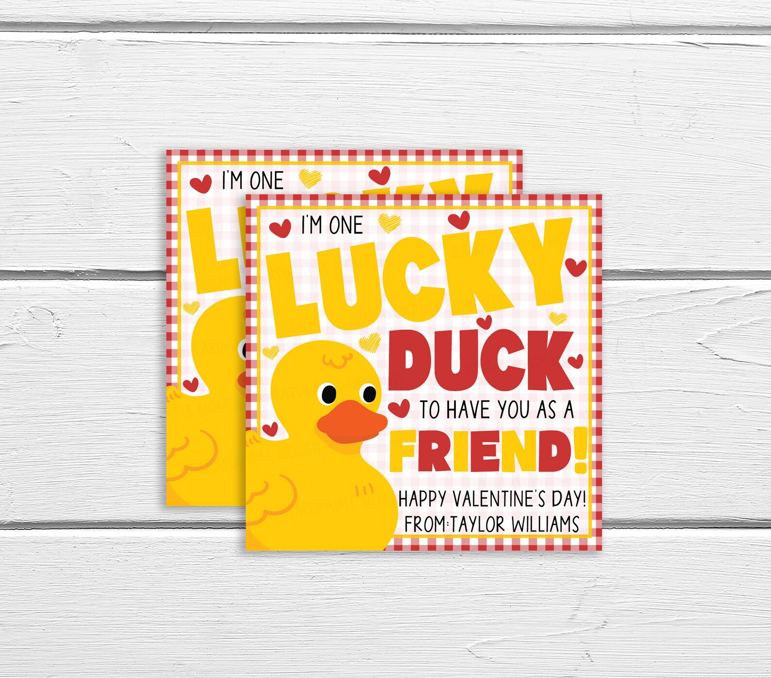 Rubber Duck Gift Tag, Editable Valentine Daycare Preschool School Early ...