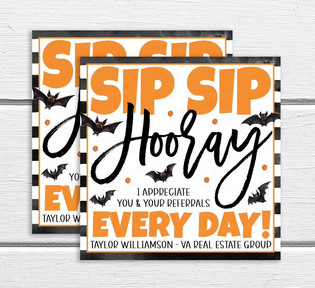 Halloween Pop by Coffee Gift Tag, Sip Sip Hooray Appreciate Your ...