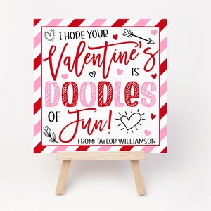 Valentine Gift Tags, Hope Your Valentine's is Doodles of Fun, Kids ...