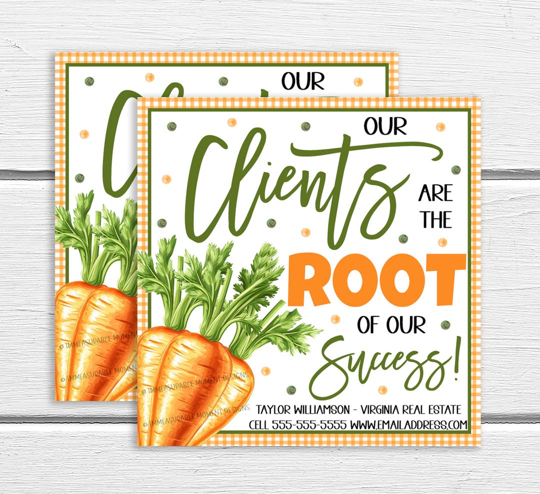 Spring Client Appreciation Gift Tag, Marketing Root of Our Success ...