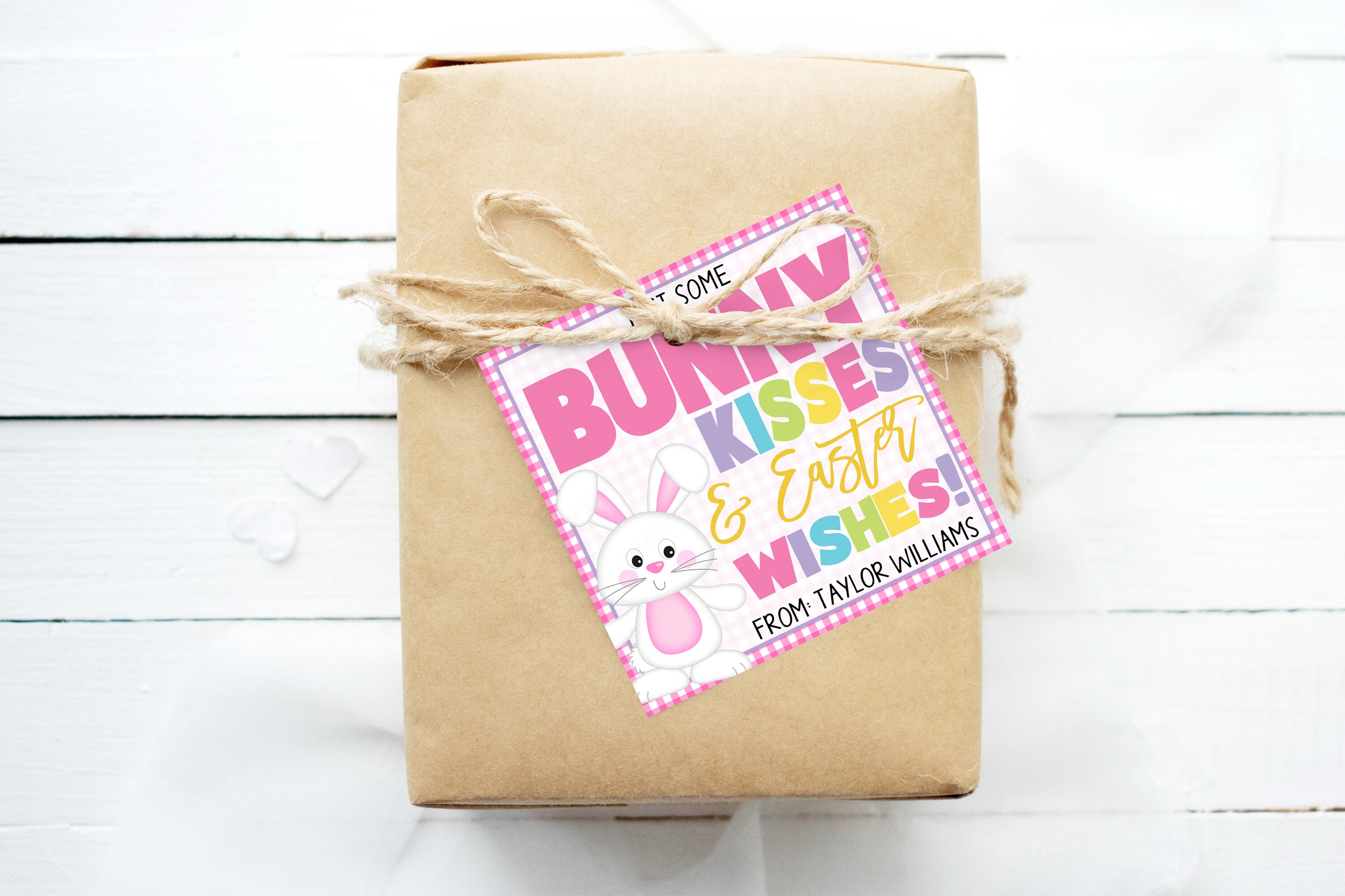 Easter Gift Tag, Just Some Bunny Kisses and Easter Wishes, Easter Bunny ...