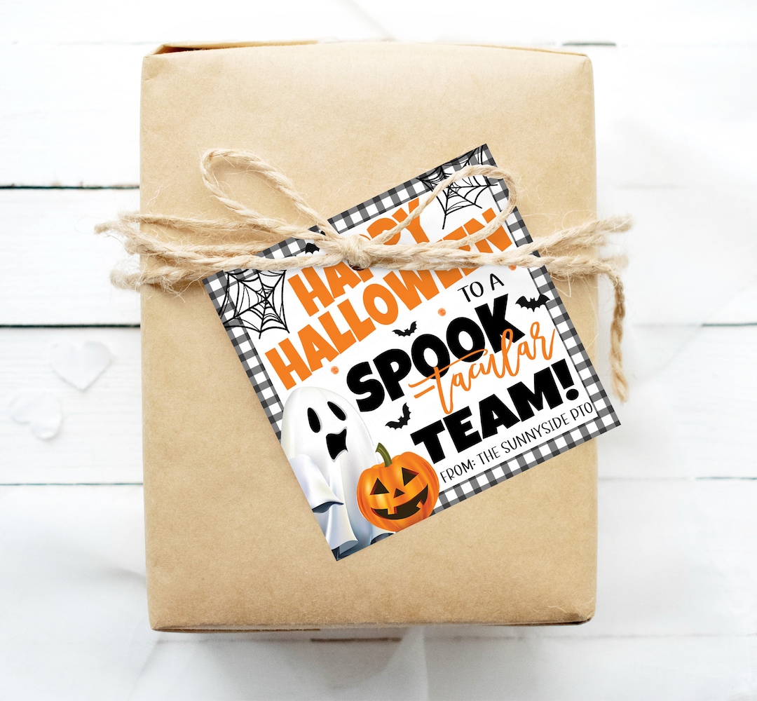 Halloween Gift Tags, Happy Halloween to A Spook-tacular Team, Teacher ...