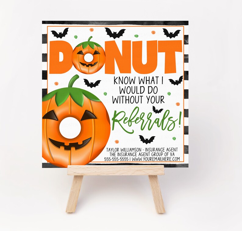 Halloween Donut Pop-by Gift Tag, Donut Know What I Would Do Without ...