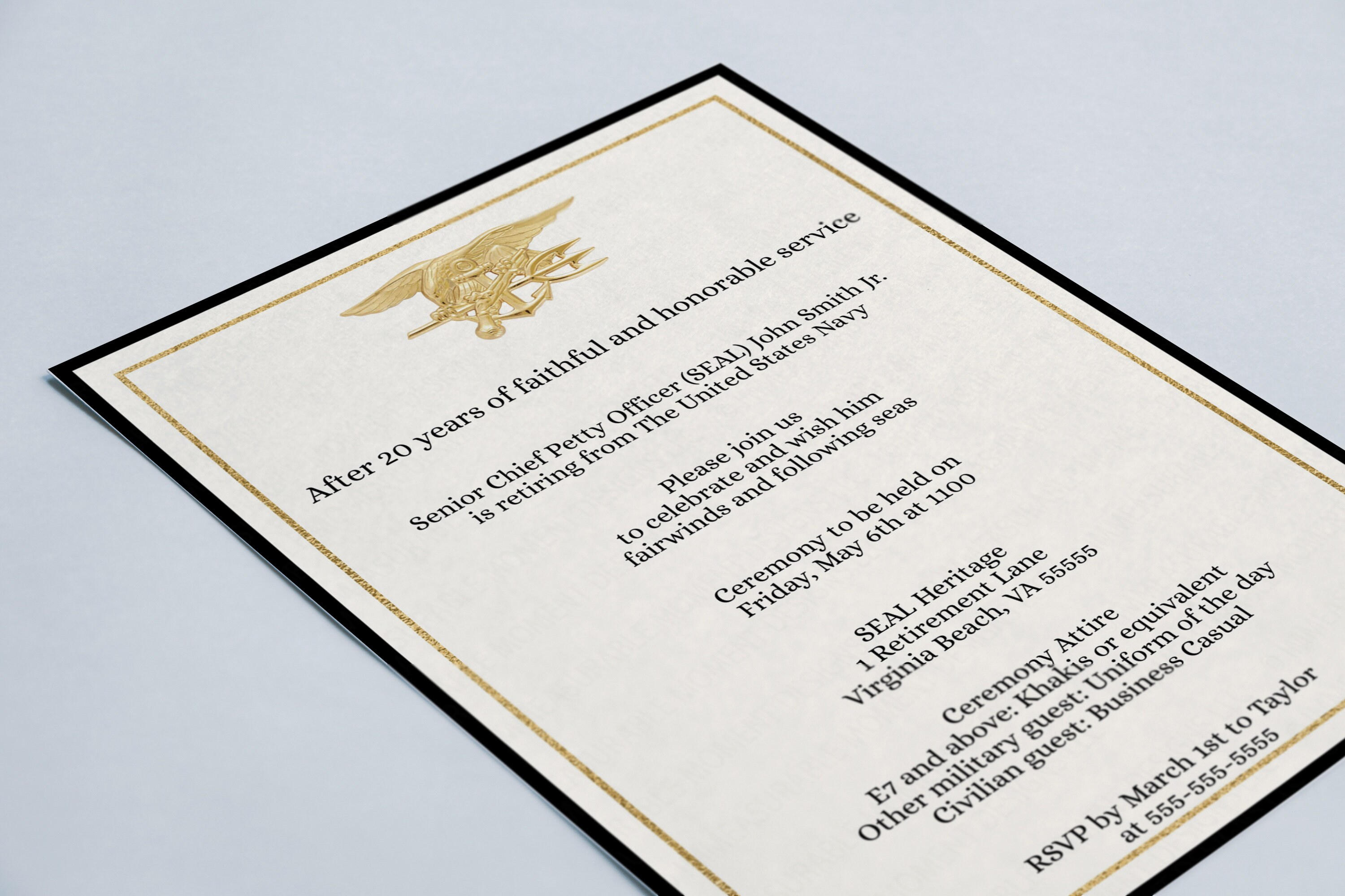 SEAL Retirement Invitation NSW US Navy Seal Retirement - Etsy