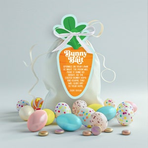 Easter Bunny Bait Gift Tag, Editable Kids Easter Eve Game, Bunny Food ...