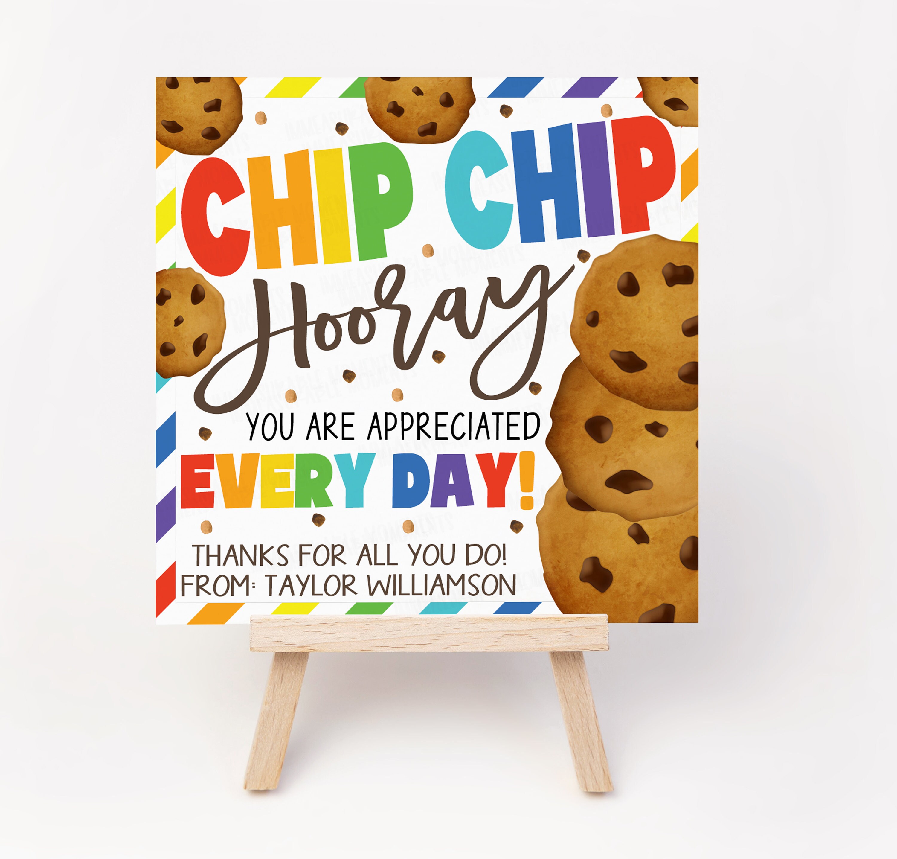 Cookie Thank You Gift Tags, Chip Chip Hooray, Appreciation Week ...