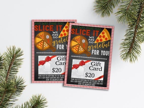 Pizza Appreciation Gift Card Holder, Editable Thank You Gift Card/Tag ...