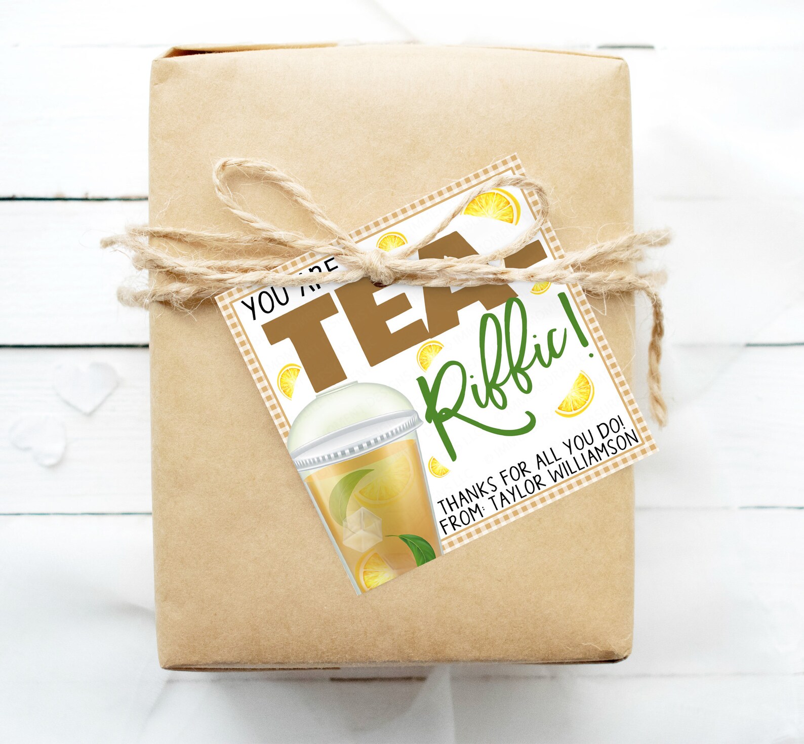 Iced Tea Gift Tag Editable You Are Tea-riffic Iced Tea - Etsy