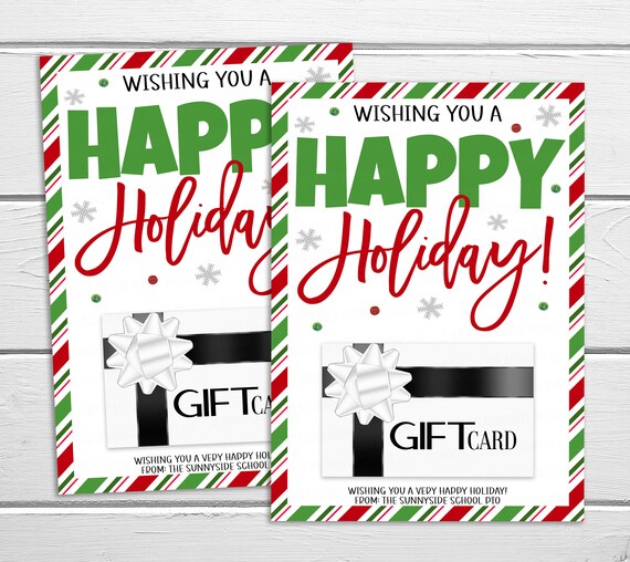Happy Holiday Gift Card Holder, Appreciation Thank You, Employee Staff ...