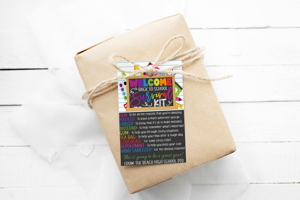 Welcome Back to School Survival Kit Gift Tag Gift for - Etsy