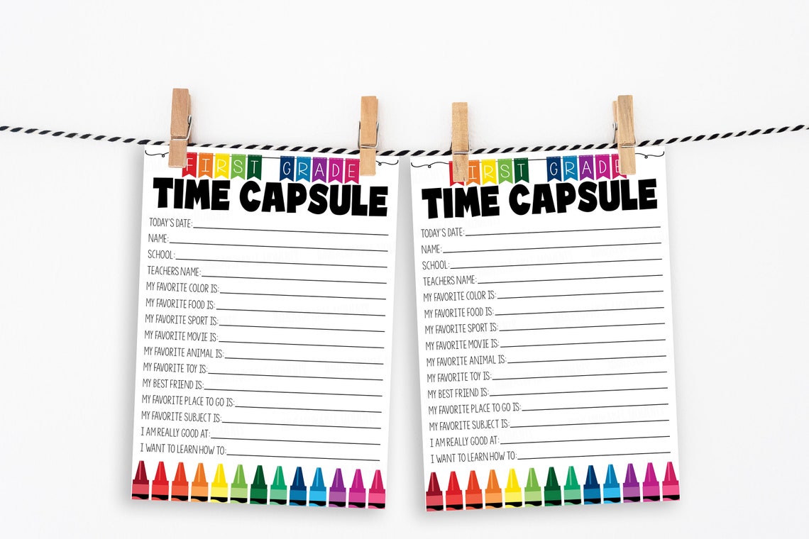 First Grade Time Capsule 1st Grade Memory Sheet School - Etsy