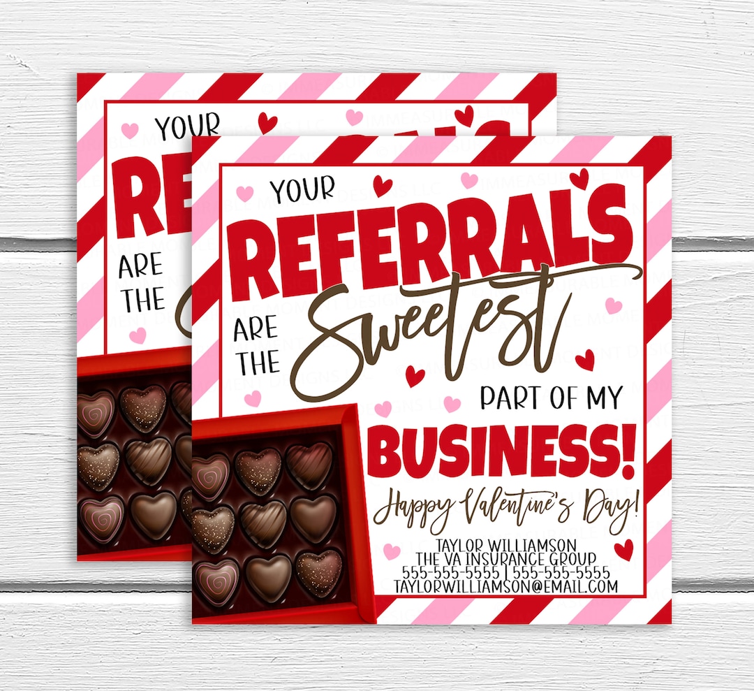 Valentine's Referral Gift Tags, Your Referrals Are the Sweetest ...