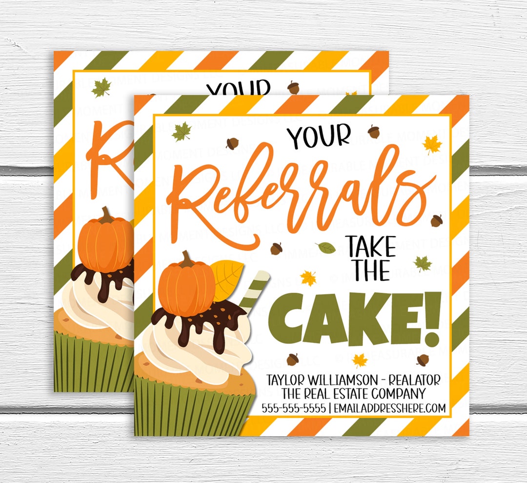 Fall Cake Pop-by Gift Tag Your Referrals Take the Cake - Etsy