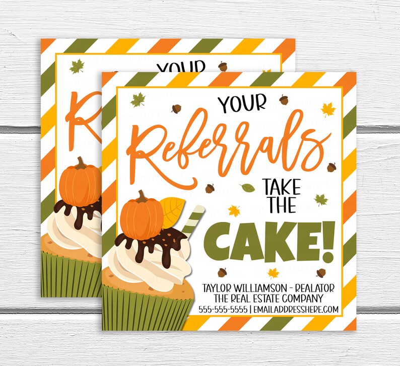 Fall Cake Pop-by Gift Tag Your Referrals Take the Cake - Etsy