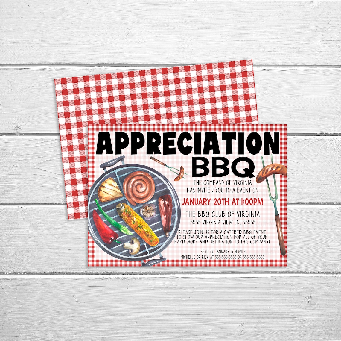 Appreciation BBQ Invitation, Editable Lunch Dinner Staff Employee ...