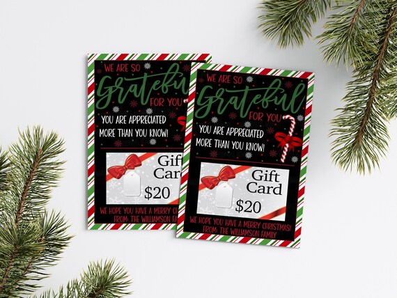 Holiday Appreciation Gift Card Holder, Editable Thank You Employee ...