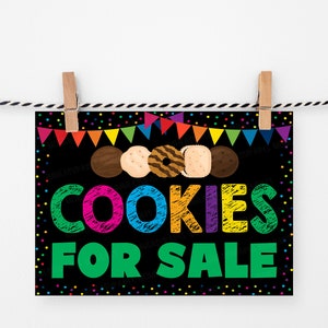 Scout Cookie Booth Sign, Cookies for Sale, Printable Cookie Drop Banner ...