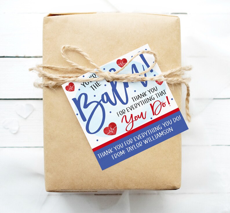 Nurse Appreciation Gift Tag, Editable You're the Balm, Lip Balm Tag ...