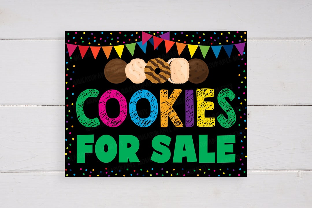 Scout Cookie Booth Sign, Cookies for Sale, Printable Cookie Drop Banner ...