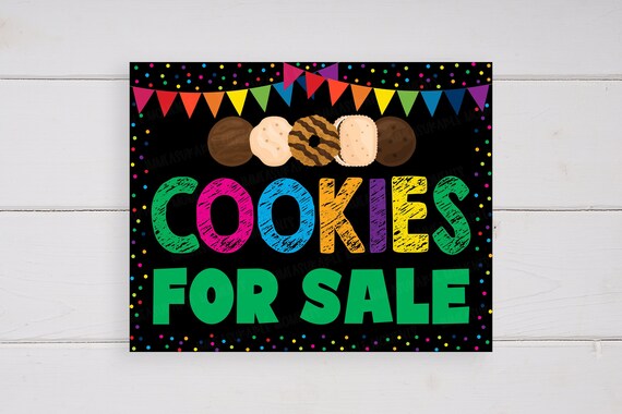 Scout Cookie Booth Sign, Cookies For Sale, Printable Cookie Drop Banner ...