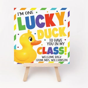 Back to School Rubber Duck Gift Tag, Lucky Duck, Printable Gift for ...