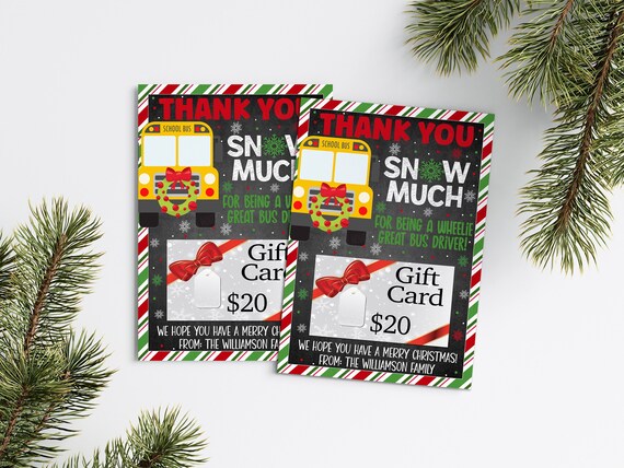 Bus Driver Thank You Gift Card Holder, Editable Wheelie Great Bus ...