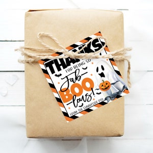 Halloween Appreciation Gift Tags, Thanks for Being Fab-boo-lous Teacher ...