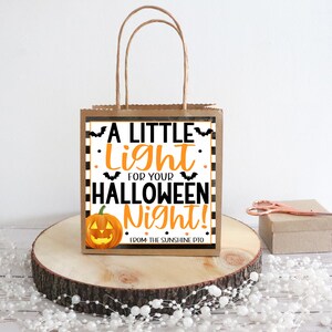 Halloween Glow Stick Gift Tag, A Little Light for Halloween Night, Gift ...