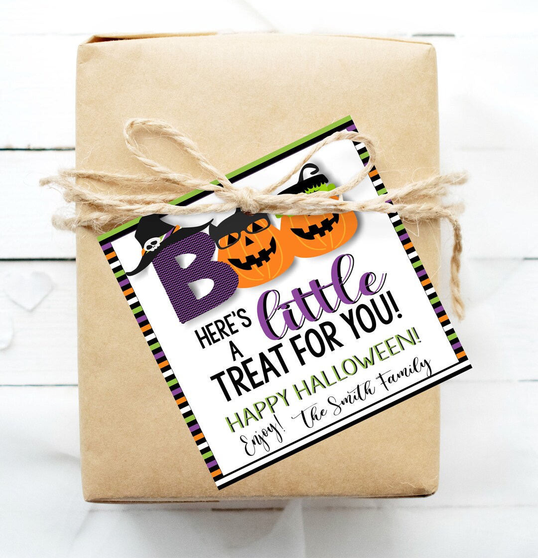 EDITABLE Halloween Gift Tag, Boo Gift Tag, Here's a Little Treat for ...