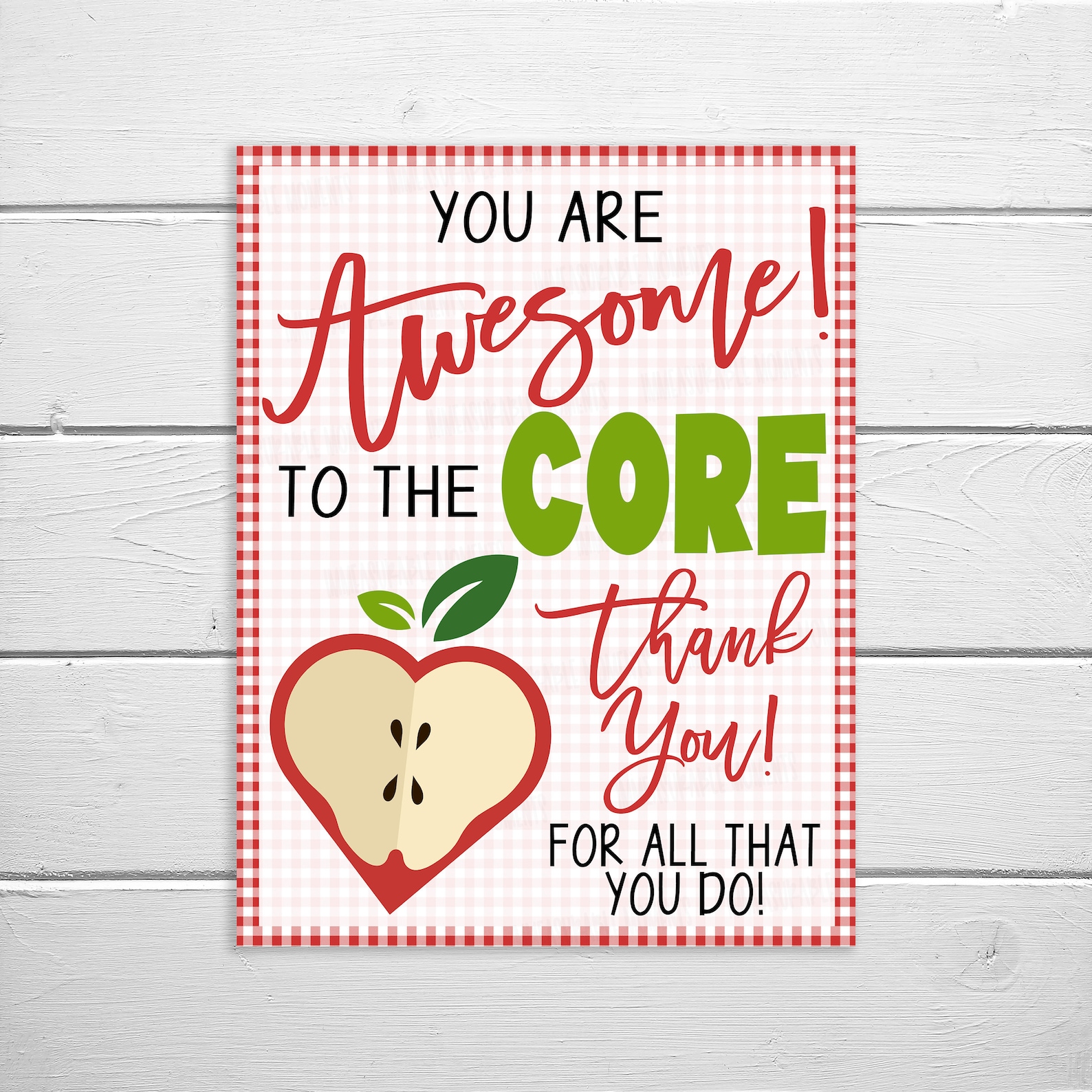 Teacher Apple Sign You Are Awesome to the Core Teacher - Etsy