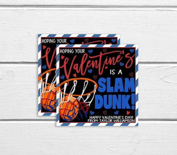 Valentine Basketball Gift Tags, Editable Sports Gift Tag, DIY Hoping ...