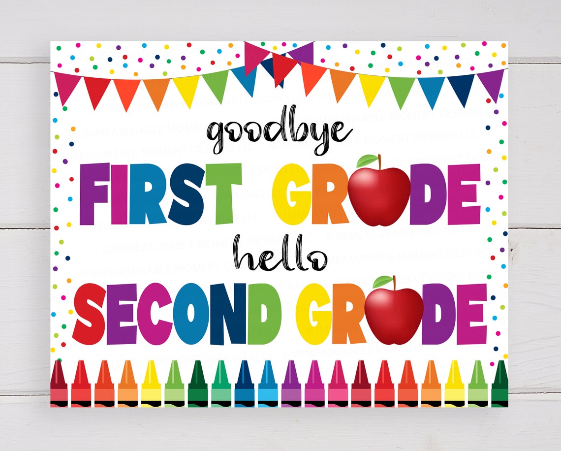 Last Day of First Grade Sign Printable Goodbye First Grade - Etsy