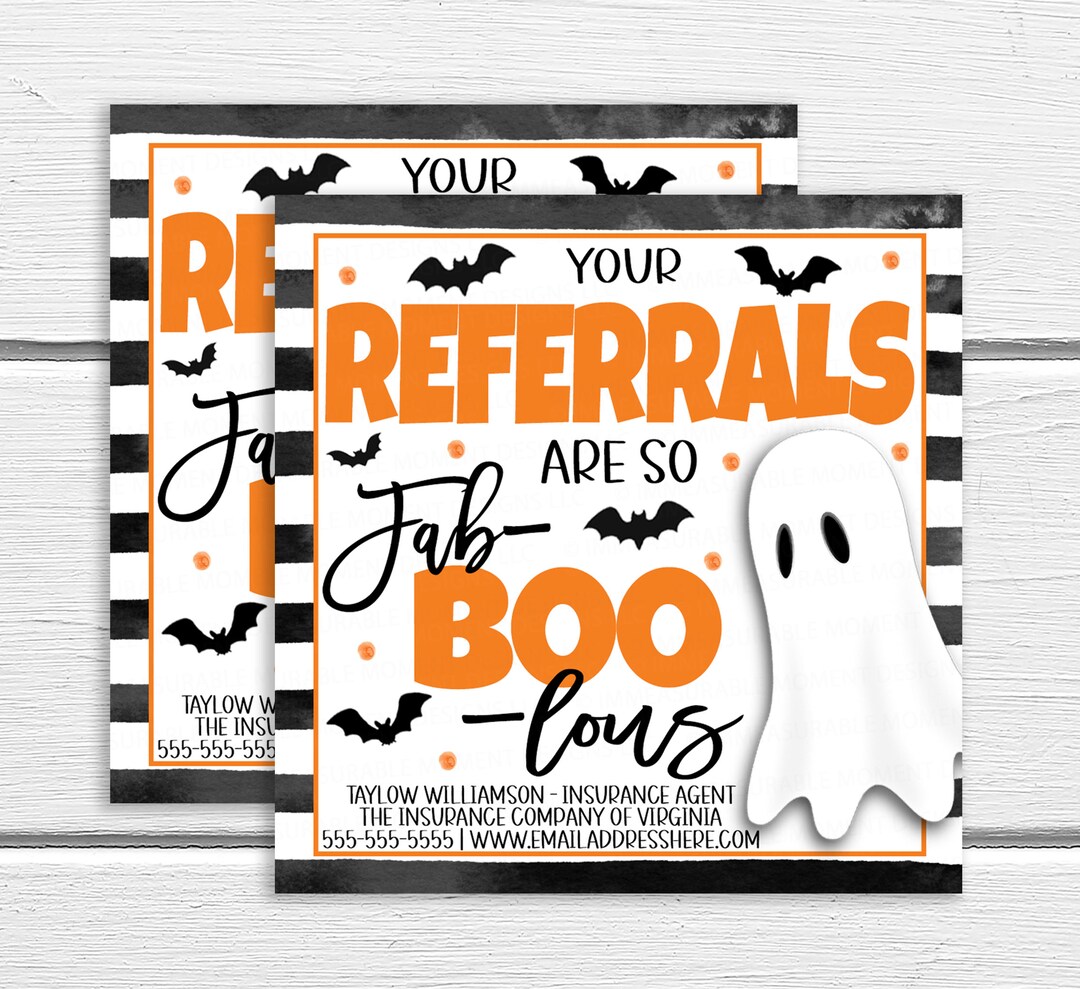 Halloween Referrals Gift Tags Your Referrals Are - Etsy