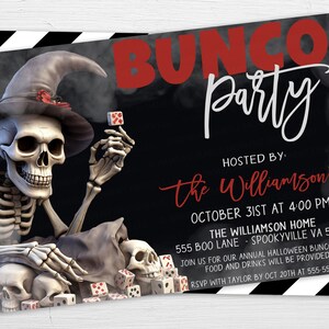 Halloween Bunco Night Invitation Flyer, Editable Fall Bunco Dice Party ...