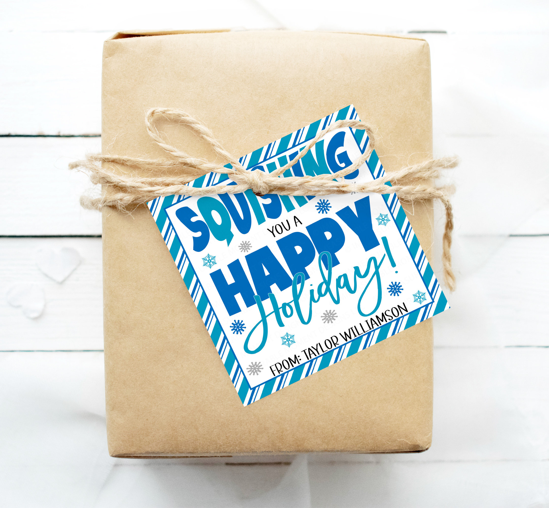 Christmas Squishies Gift Tag, Squishy Toy Tags, Squishing You A Happy ...