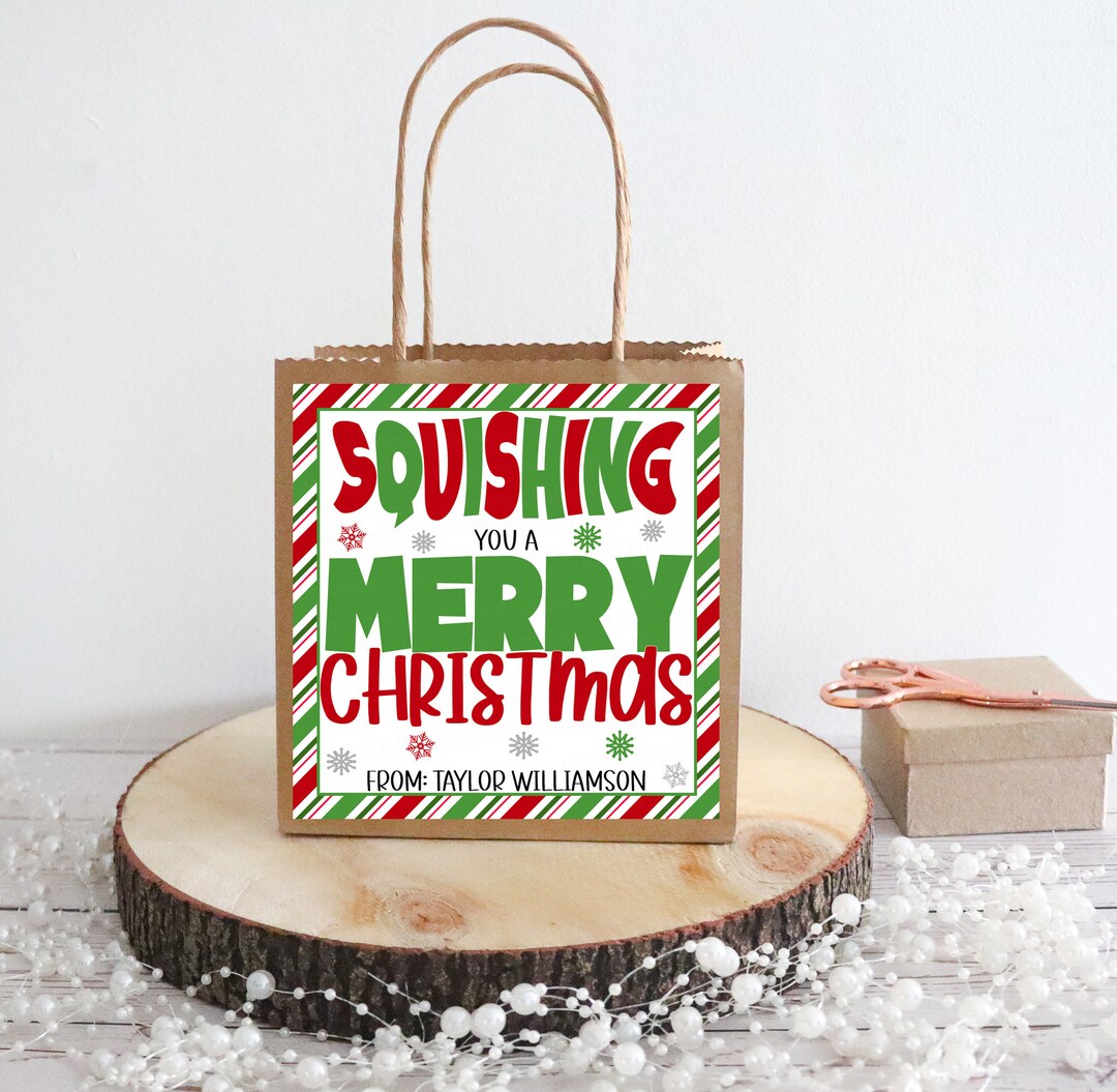 Christmas Squishies Gift Tag, Squishy Toy Tags, Squishing You A Happy ...