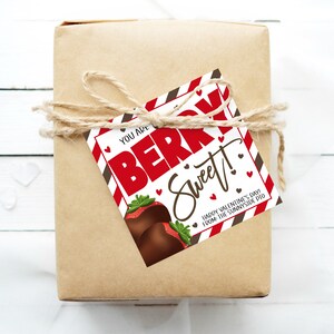 Valentine Chocolate Covered Strawberries Gift Tags, You Are Berry Sweet ...