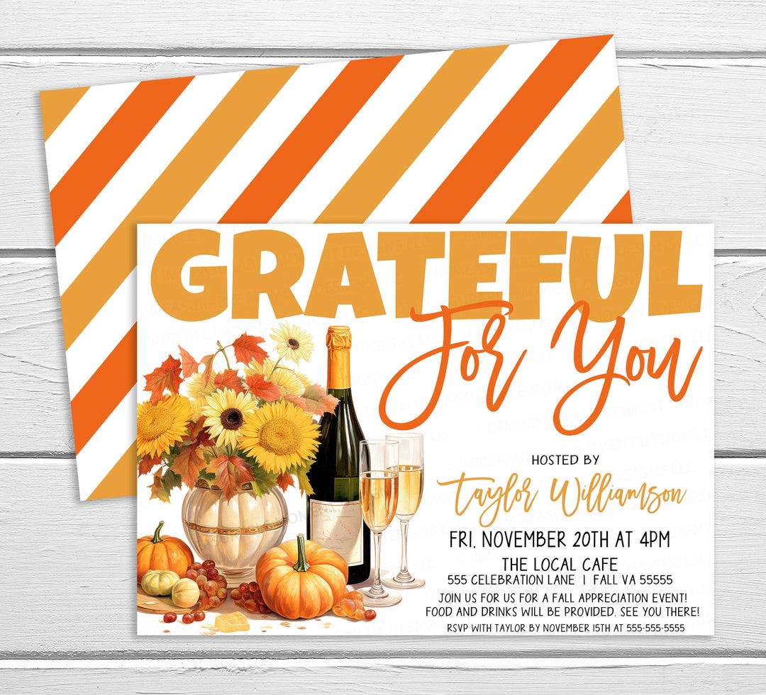 Fall Appreciation Invitation, Appreciation Lunch Brunch Dinner Invite ...