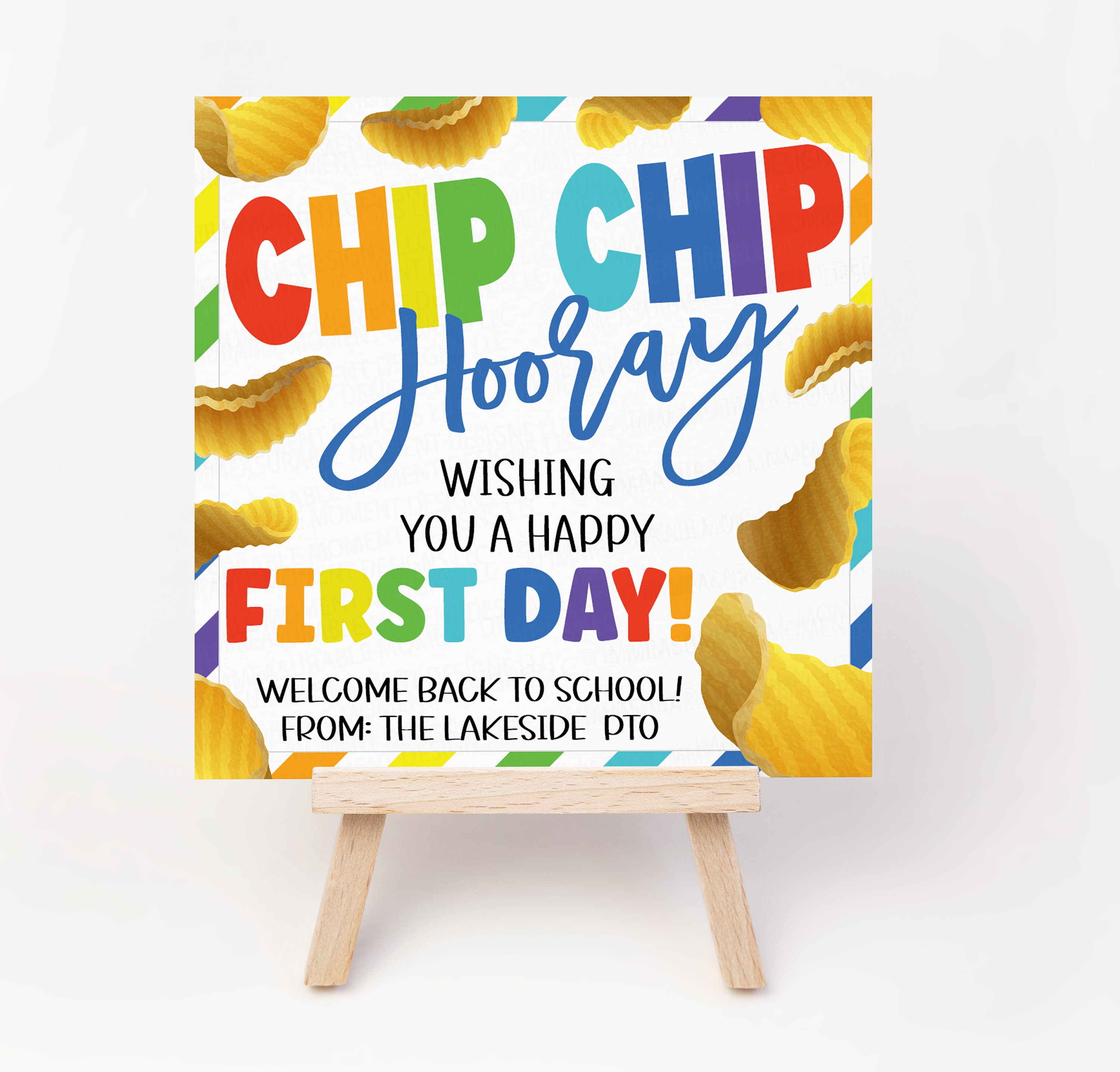 Chip Back to School Gift Tags, Chip Chip Hooray First Day, Potato Chips ...