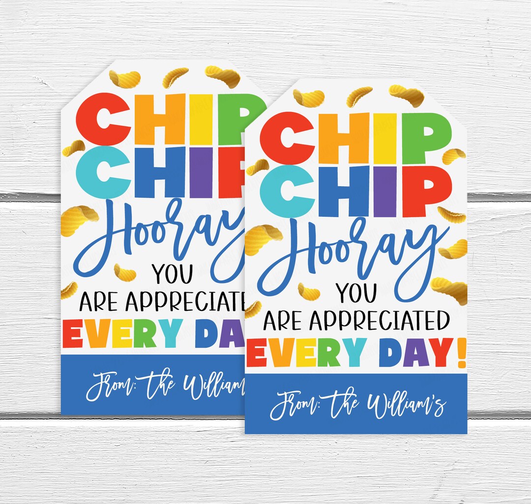Chips Gift Tags Chip Chip Hooray Potato Chip Appreciation - Etsy