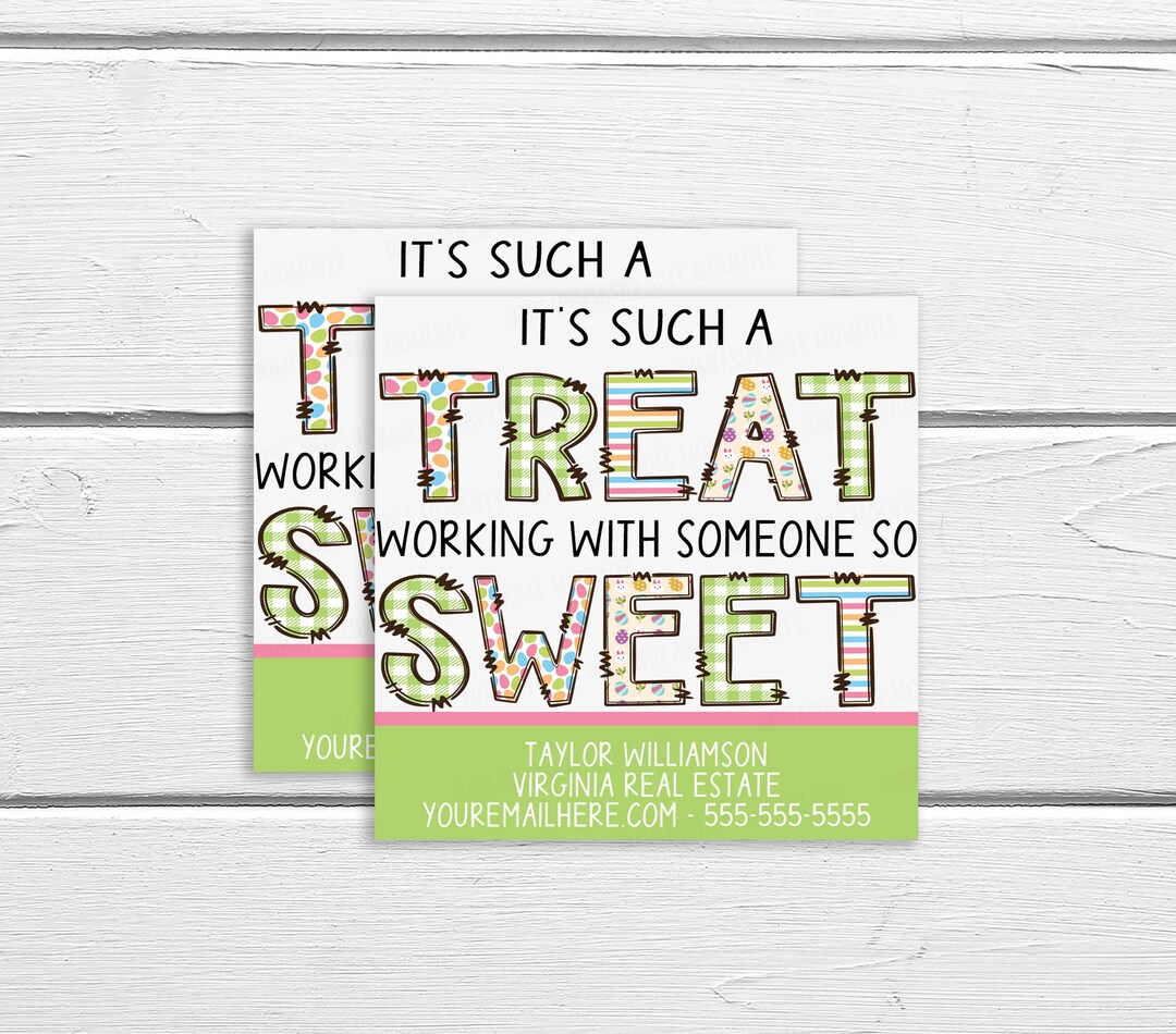 Easter Coworker Gift Tag, Such A Treat Working With Someone so Sweet ...