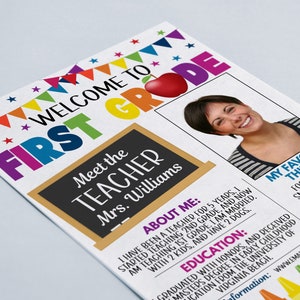 Meet the Teacher, Editable Welcome to First Grade Teacher Event ...