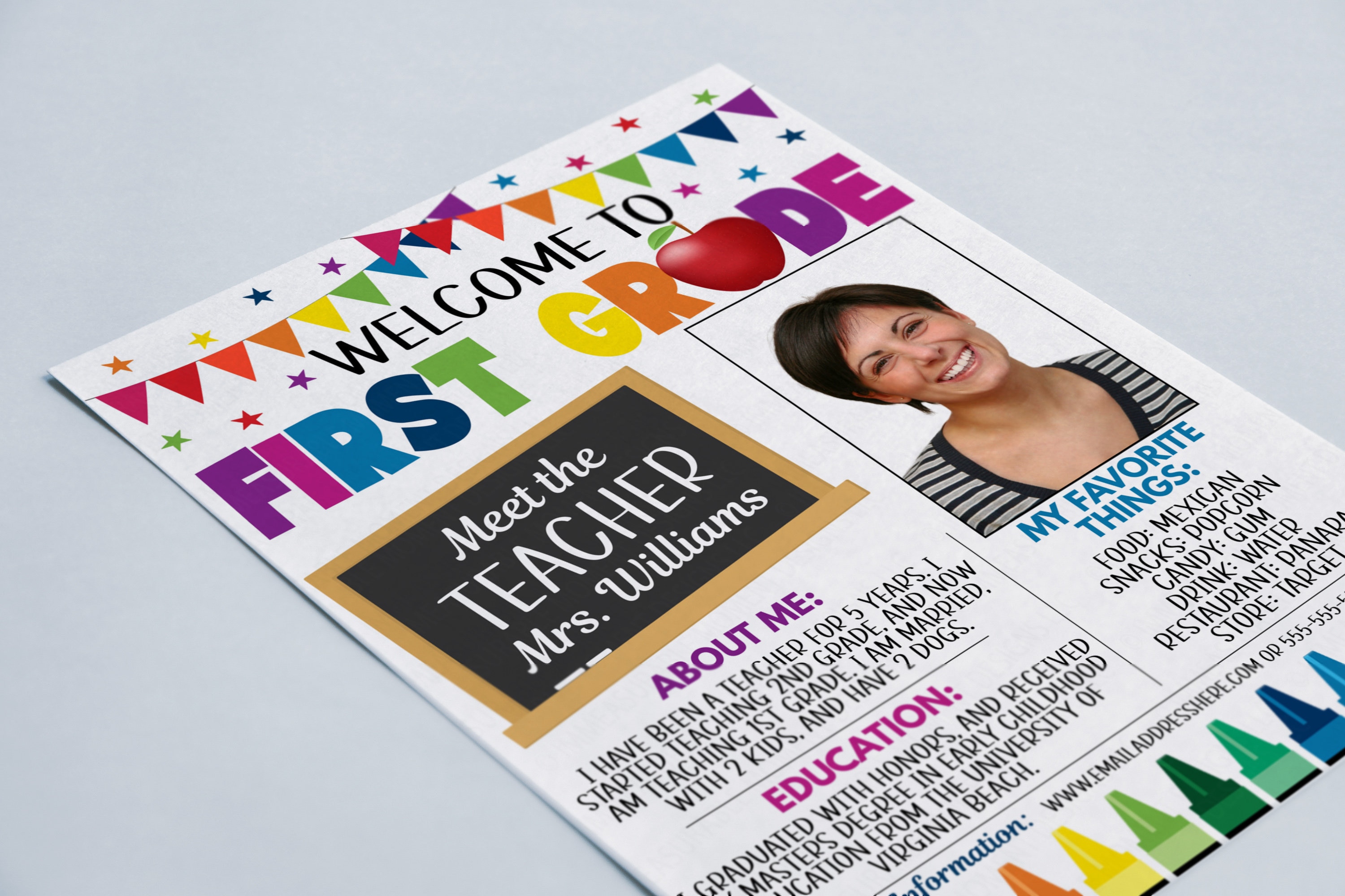 Meet the Teacher, Editable Welcome to First Grade Teacher Event ...